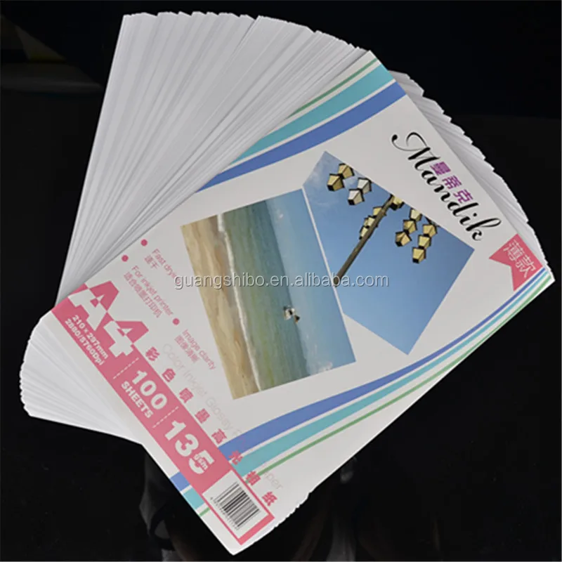135gsm A4 Glossy Photo Paper For Inkjet Printing - 100 Sheets Oem