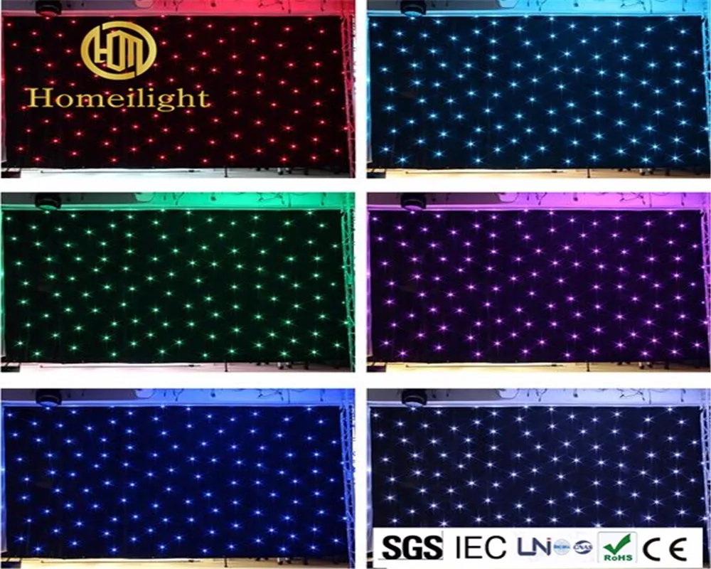 DJ Booth Backdrop - RGB Twinkling Party Cloth LED Starlit Curtain