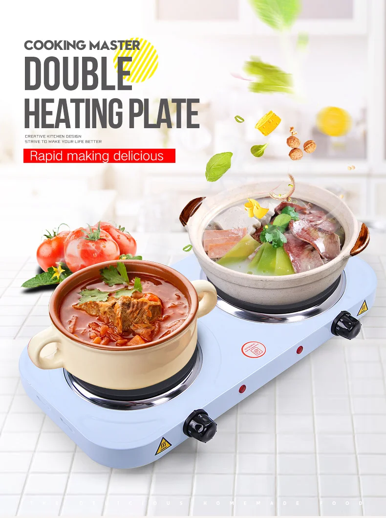 High Quality Hot Selling 2500w White Double Solid Two Plate Electric ...