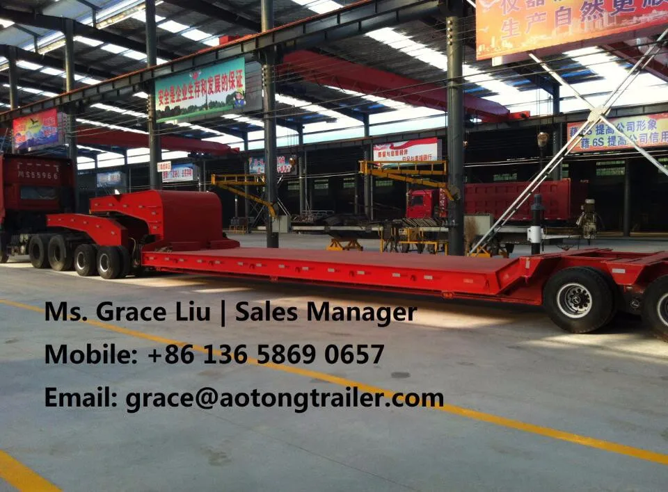 100 Tons Lowboy Low Loader Dolly Lowbed Semi Trailer for Sale