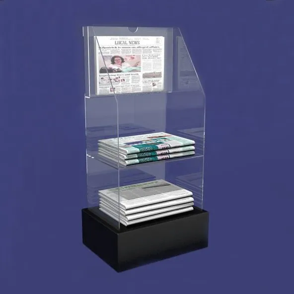 Wholesale Floor Standing Clear Acrylic Newspaper Display Rack With ...