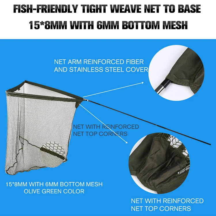 Pure Carbon 180cm Asian Carp Fish Landing Net Carp Fishing Nets - Buy ...