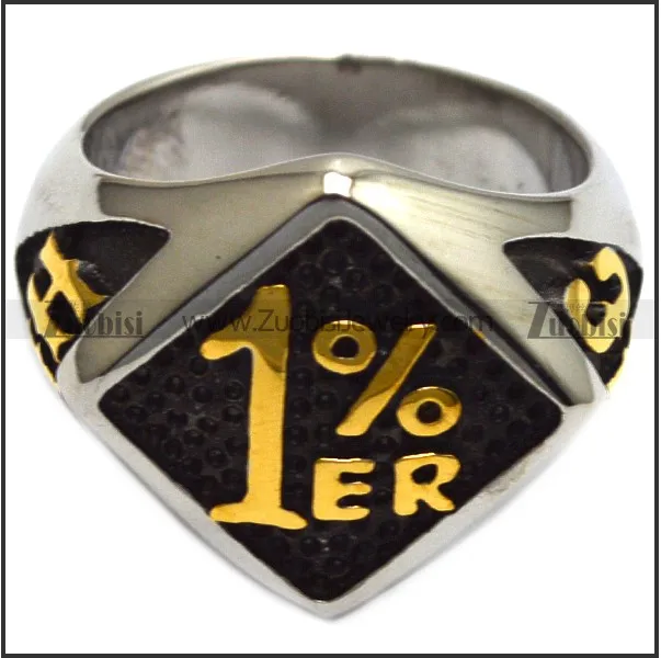 Vintage Jewelry Silver Tone Gold Plating 1%er Blacken Diamond Signet ...