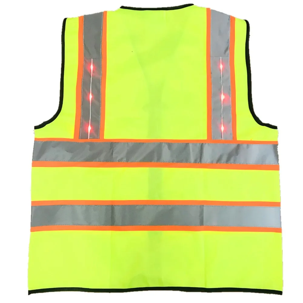 Rechargeable Led High Visibility Traffic Road Safety Reflective Vest ...