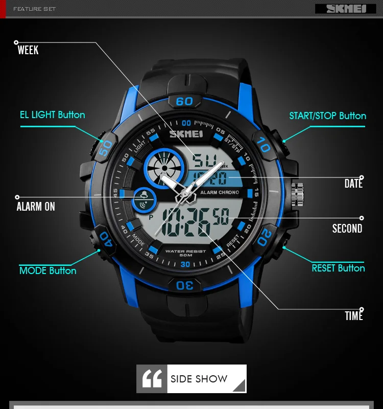 China Large Display Dial Mens Sport Custom Logo Sport Led Watch Digital ...