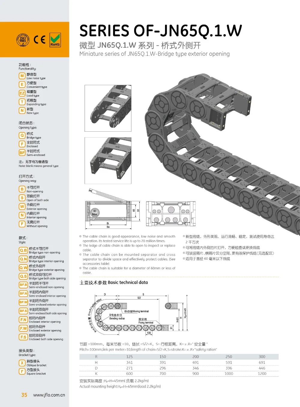 JFLO Cable Safety Drag Chain - Durable & Reliable Protection