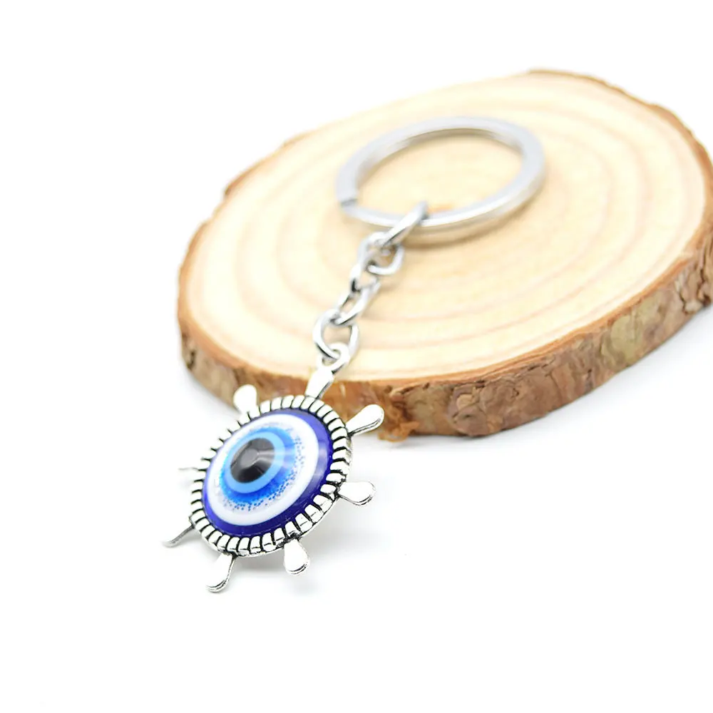 Boat Anchor Car Keychain Turkish Glass Evil Eye Key Ring Pendant - Buy ...