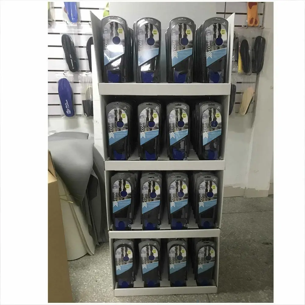 POS Floor Cardboard Display Shelf Stands Racks for Shoe-Pad Insole