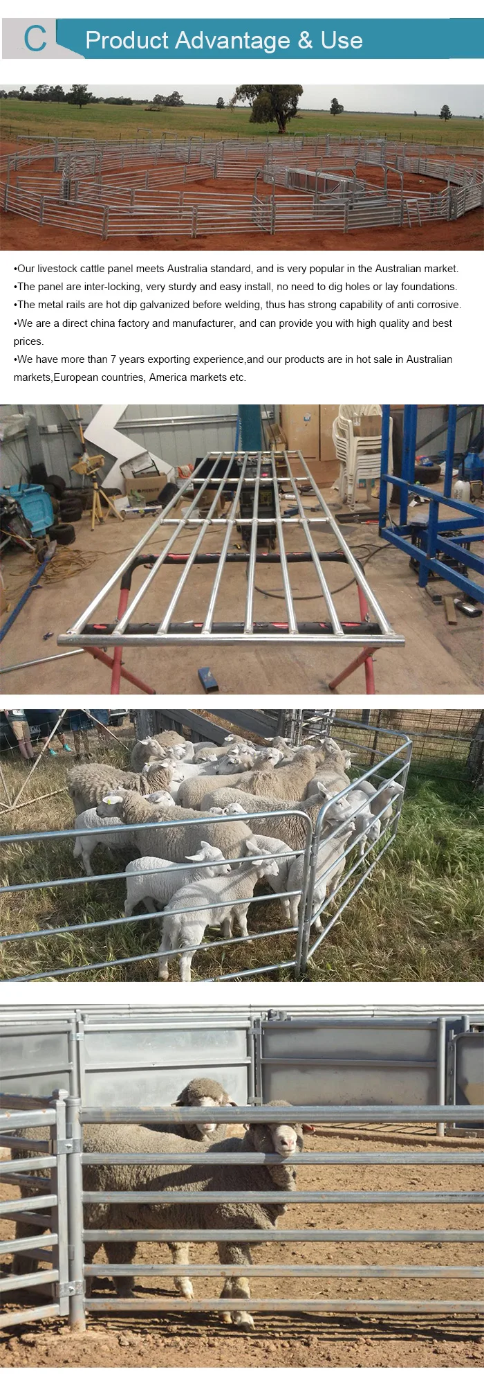 Hot Dipped Galvanized Farm Used Livestock Portable Metal Sheep Yard ...