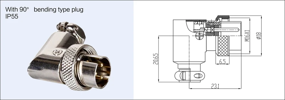 High Quality Aviation Plug Gx16 16 Mm - 6 Core Round Screw Type Air ...