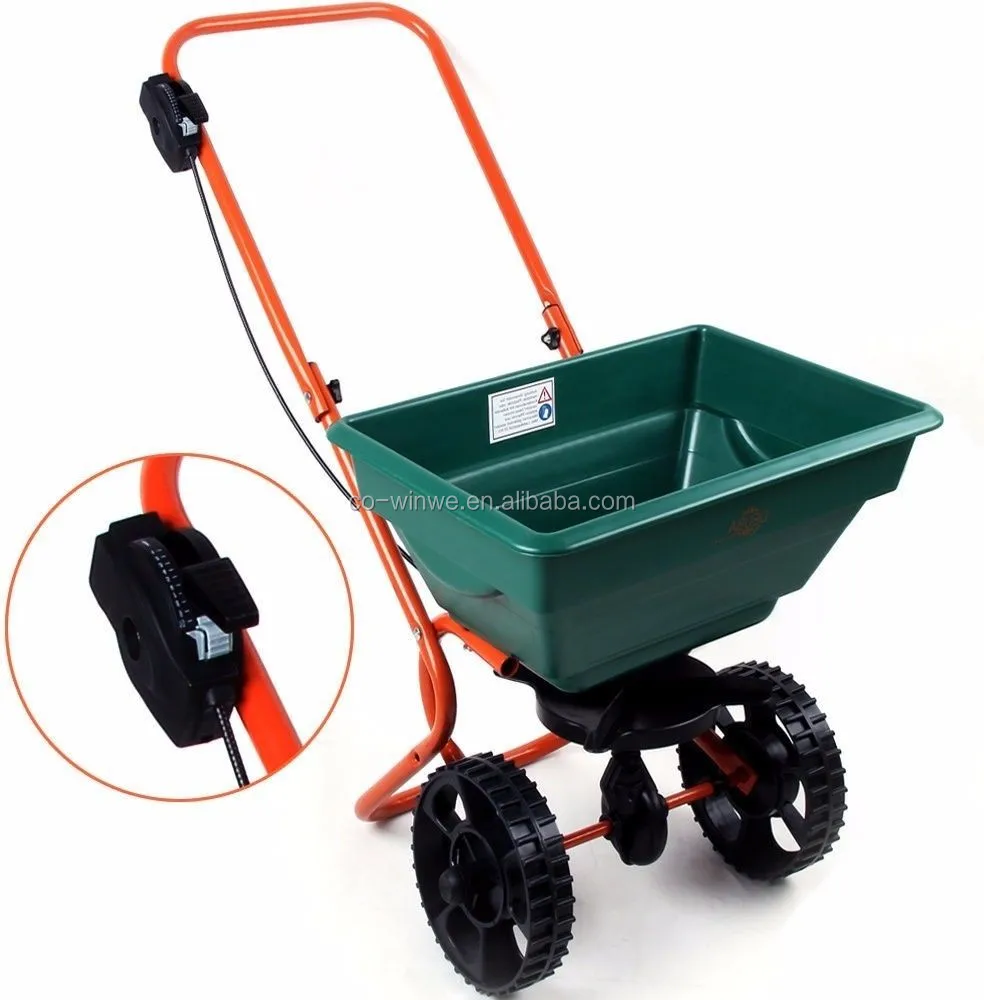 55 Lbs 25 Lts Garden Scattering Cart,Lawn Seed /salt Spreader,Manual ...