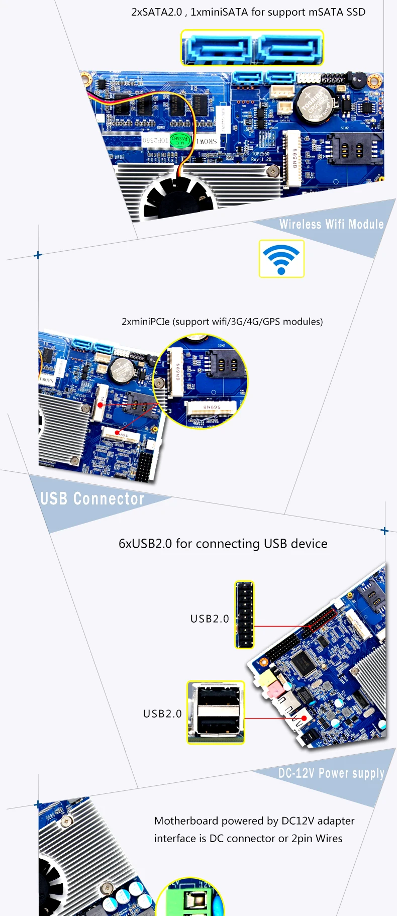 Cn Advantech Industrial Pc Motherboard With Intel Atom D2550 Cpu,2g ...