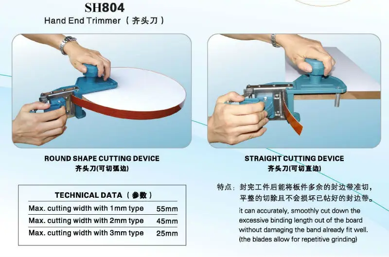 Portable Edge Bander Sh450 With Mini Radius Of Banding 20mm And Feeding ...