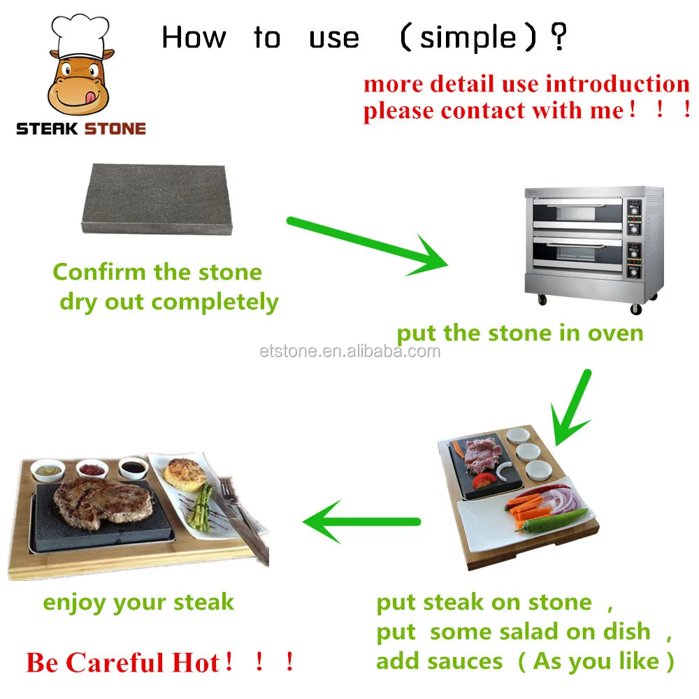 Granite Cookware Sets - Grill Hot Stone, Steak Cooking Lava Stone Gift Set