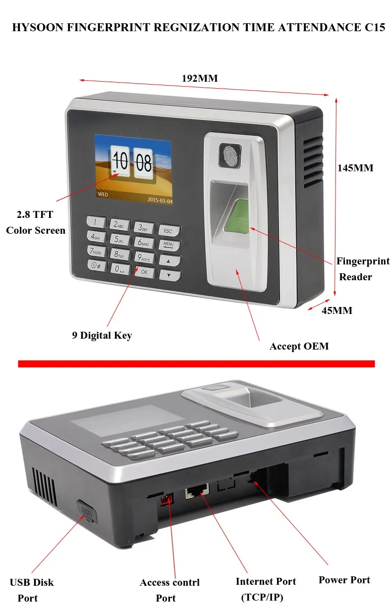Hysoon Fingerprint Time Clock Requiring With Software For Free - Buy ...