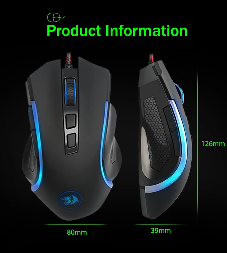 M607 Wired 7 Color Rgb Modes Red Dragon 7200 Dpi Mouse Gaming - Buy ...