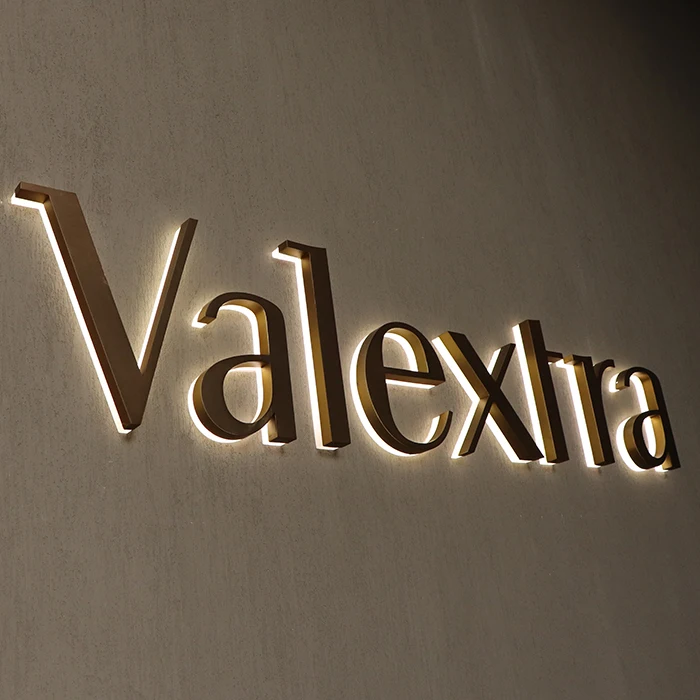 3D Large Gold Brilliant Lighted Sign Letter Led Acrylic Backlight Cloth ...