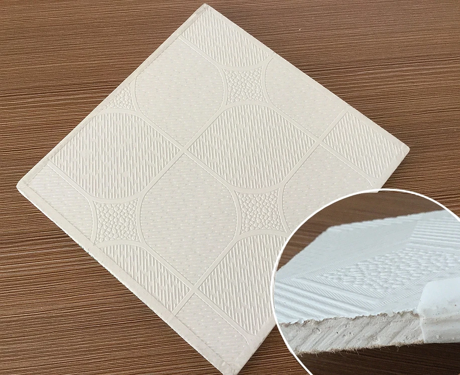 PVC Laminated Gypsum Ceiling Tiles - 60x60 Modern Design, Fireproof ...