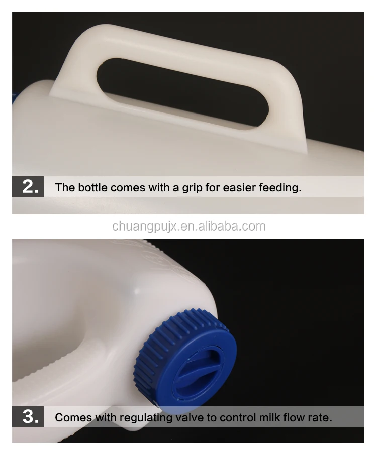 4L Calf Milk Feeder with Rubber Nipple - Efficient Feeding