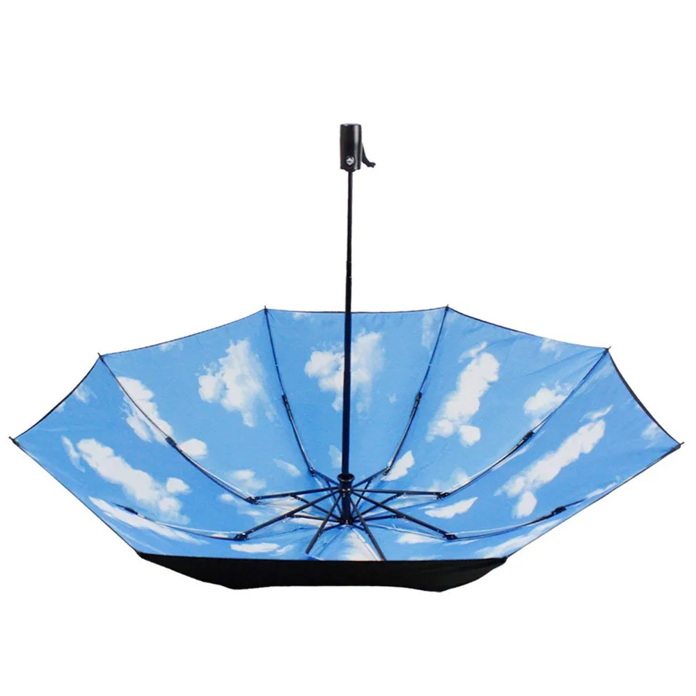 Blue Sky White Cloud Dual Layer Bulletproof Umbrella