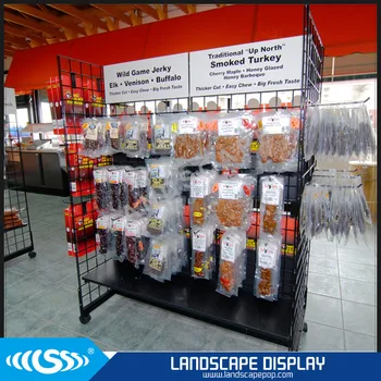 Metal Wire Beef Jerky Display Stand / Floor Standing Beef Jerky Display ...