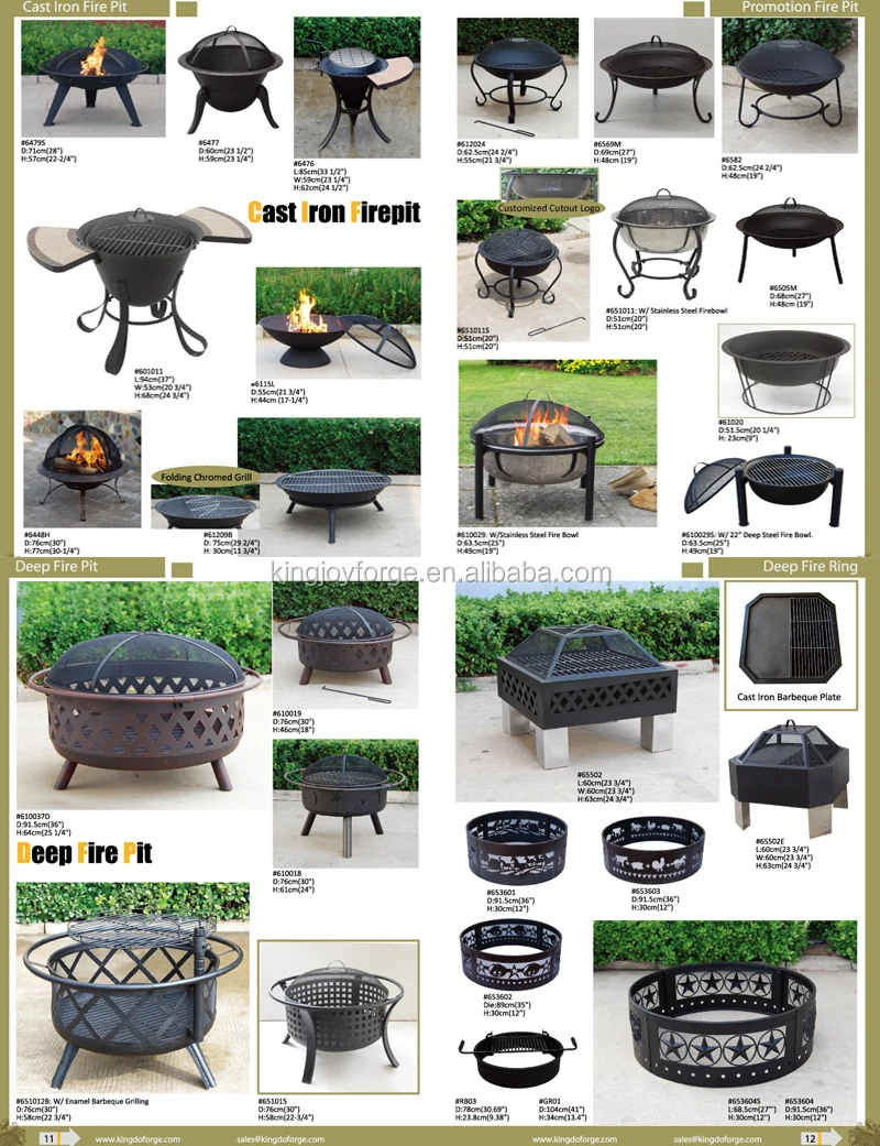Backyard High Quality Deep Fire Pit With Cooking Grill Fire Bowl With ...