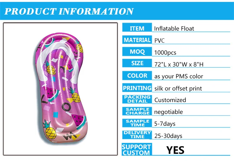 Flip Flop Pool Lounge Inflatable Floating Swimming Backyard Aqua Water ...