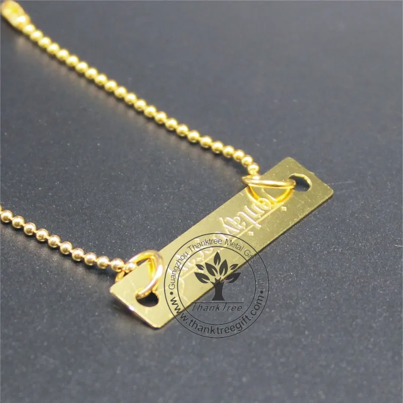 Gold Plated Laser Engraved Custom Metal Jewelry Tags With Your Logo On ...