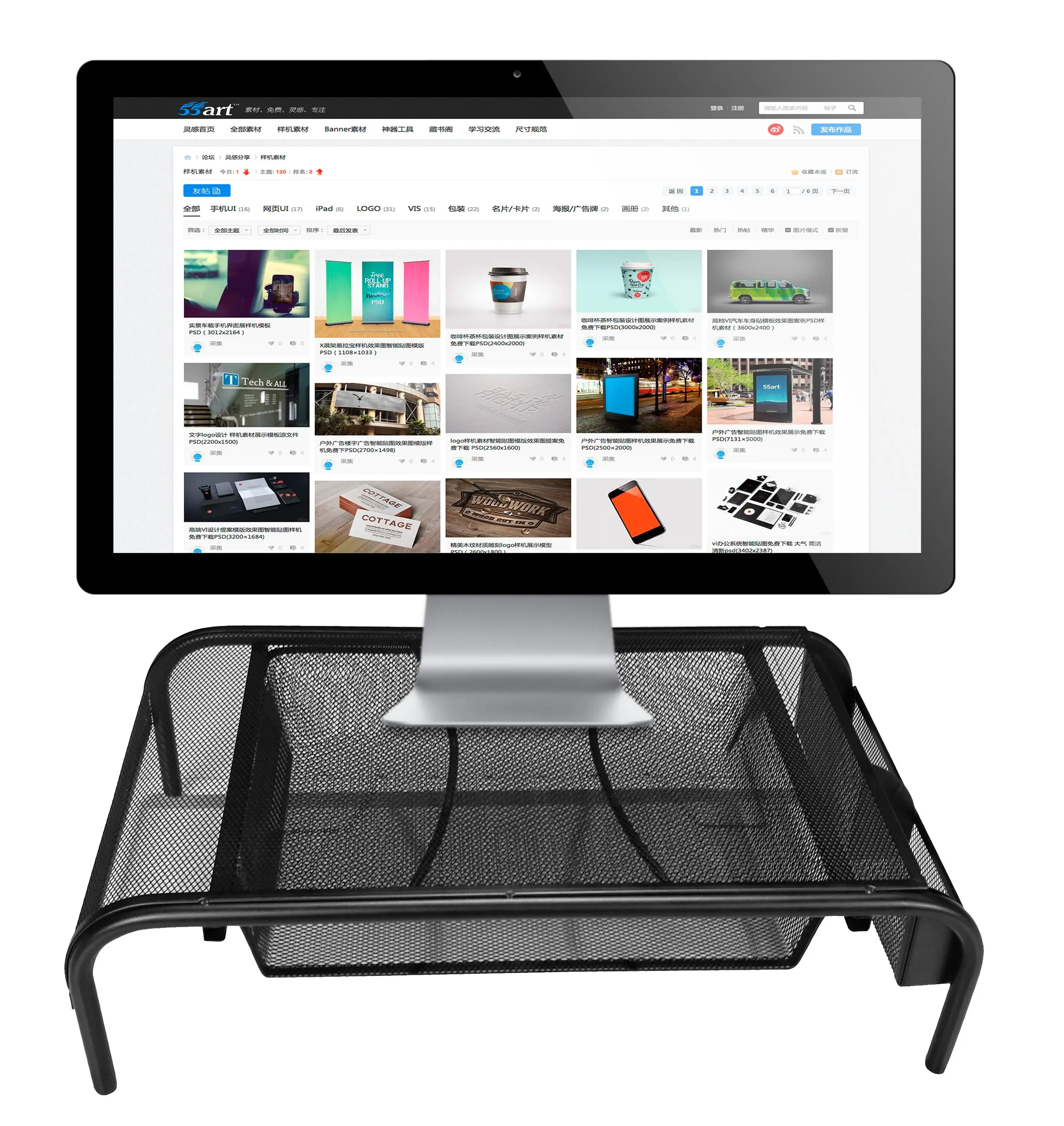 Mesh Laptop Stand And Lcd Computer Monitor Stand Riser With Keyboard ...