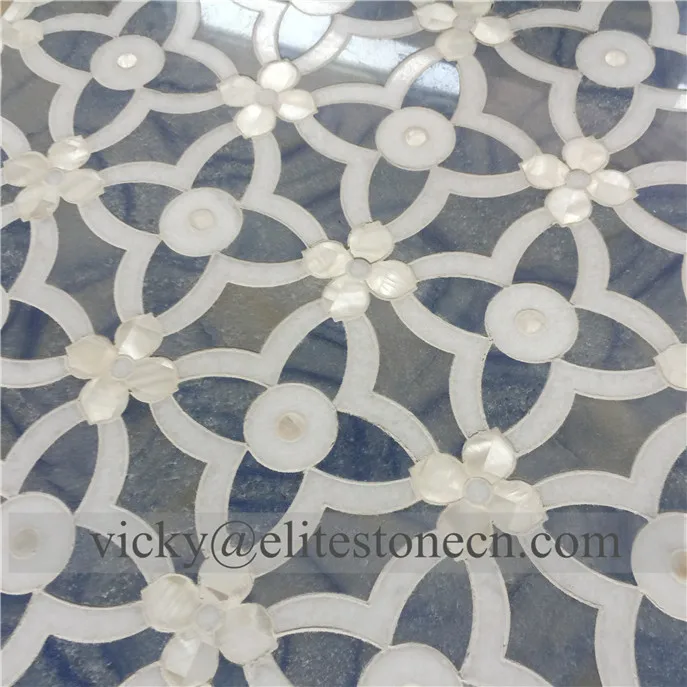 Waterjet Flower Pattern Mosaic Tiles for Luxury Bathrooms