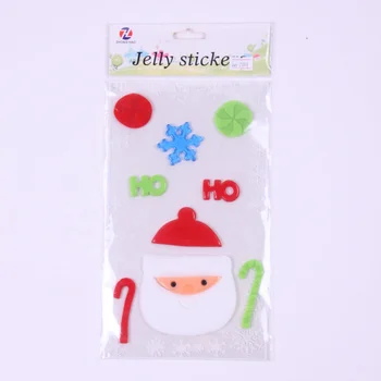 Santa Clause Christmas Cute Decorative Gel Clings Window Stickers Jelly ...