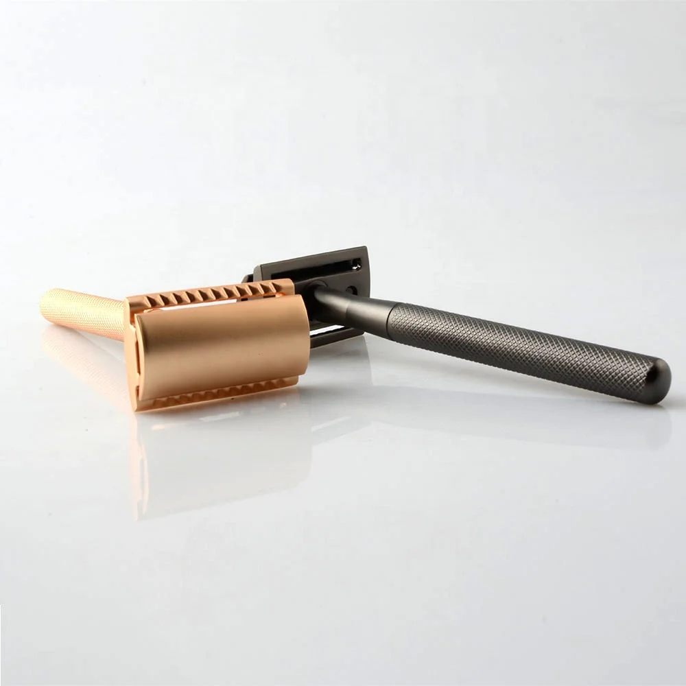 Matte Gold Shaving Adjustable Brass Double Edge Safety Razor For Man ...
