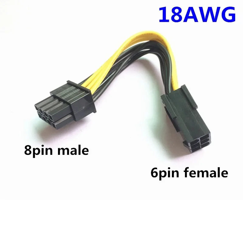 Pcie Express Pcie 6 Pin To 8 Pin Graphics Card Power Adapter Cable ...