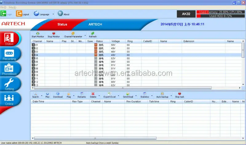 ARTECH AJ Series - Advanced Voice Logger with Network Function
