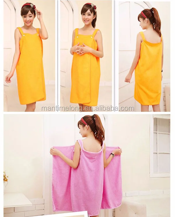 Mujer Toalla De Baño Toalla Usable De Tela De Microfibra Toalla De ...