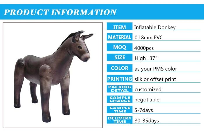 Durable Pvc Inflatable Donkey Toy Vinyl Fake Donkeys Plastic Blow Up ...