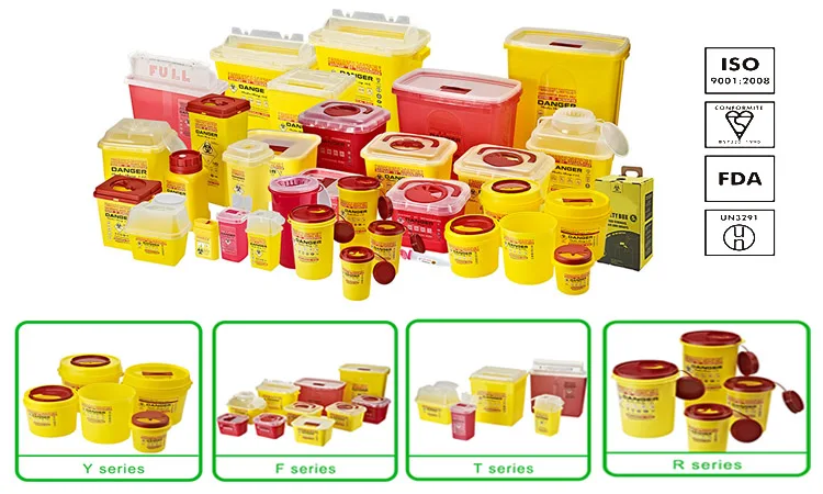 Un3291 Certification For Safety Needle Box Medical Waste Container,Bin ...