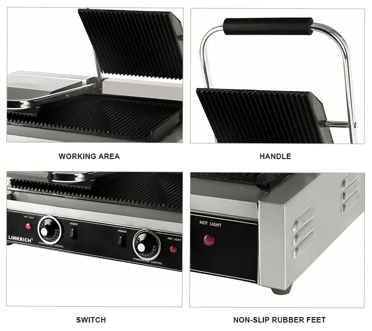 Commercial Grill Sandwich Maker/press Griddle Panini Grill/electric ...