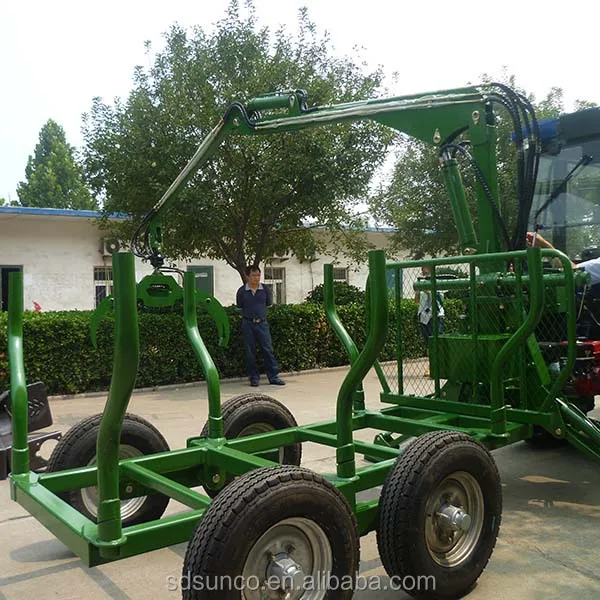 Heavy Duty Timber Grab Loader Hydraulic Crane Logging Trailer Log ...