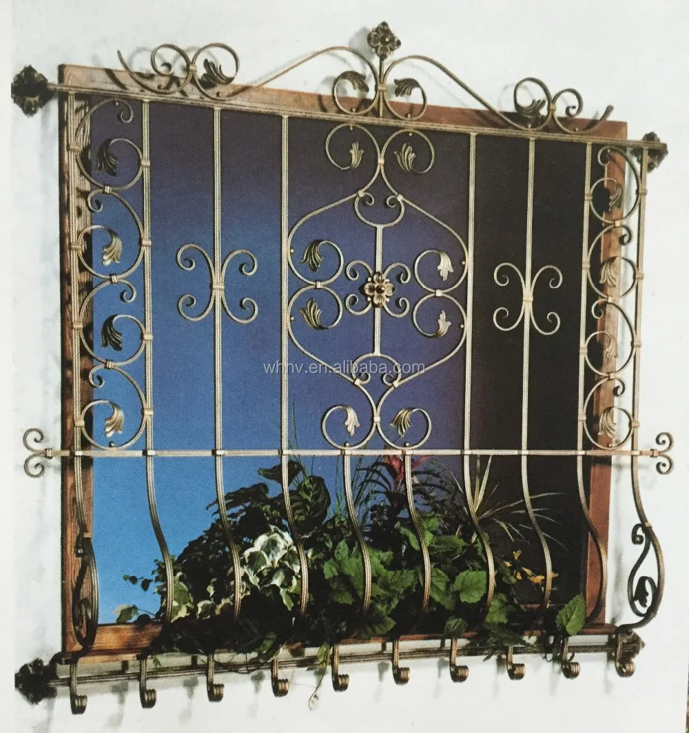 Ornamental Wrought Iron Window Grill Design for Security