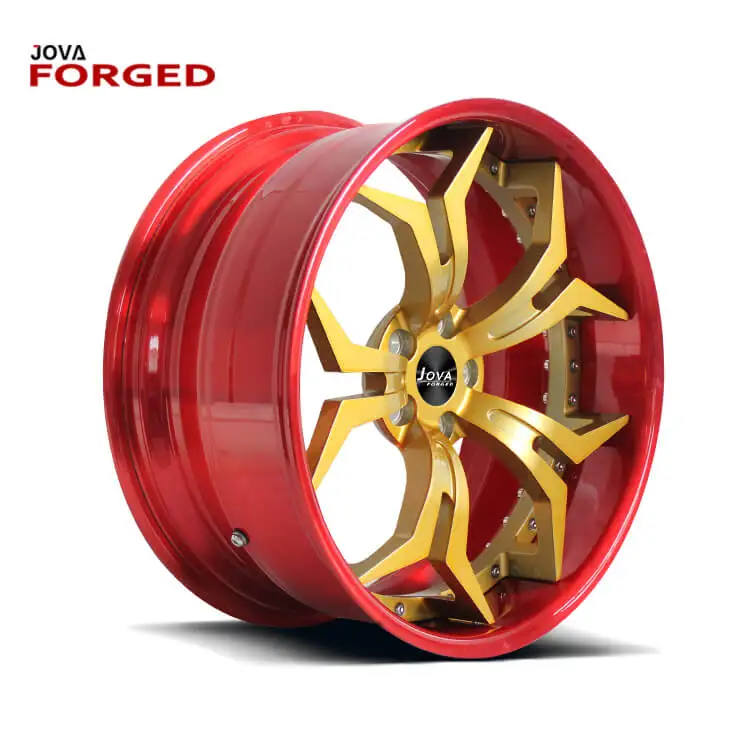Red Finished Rim Barrel Golden Finished Rim Hup Cap Custom Aluminum ...