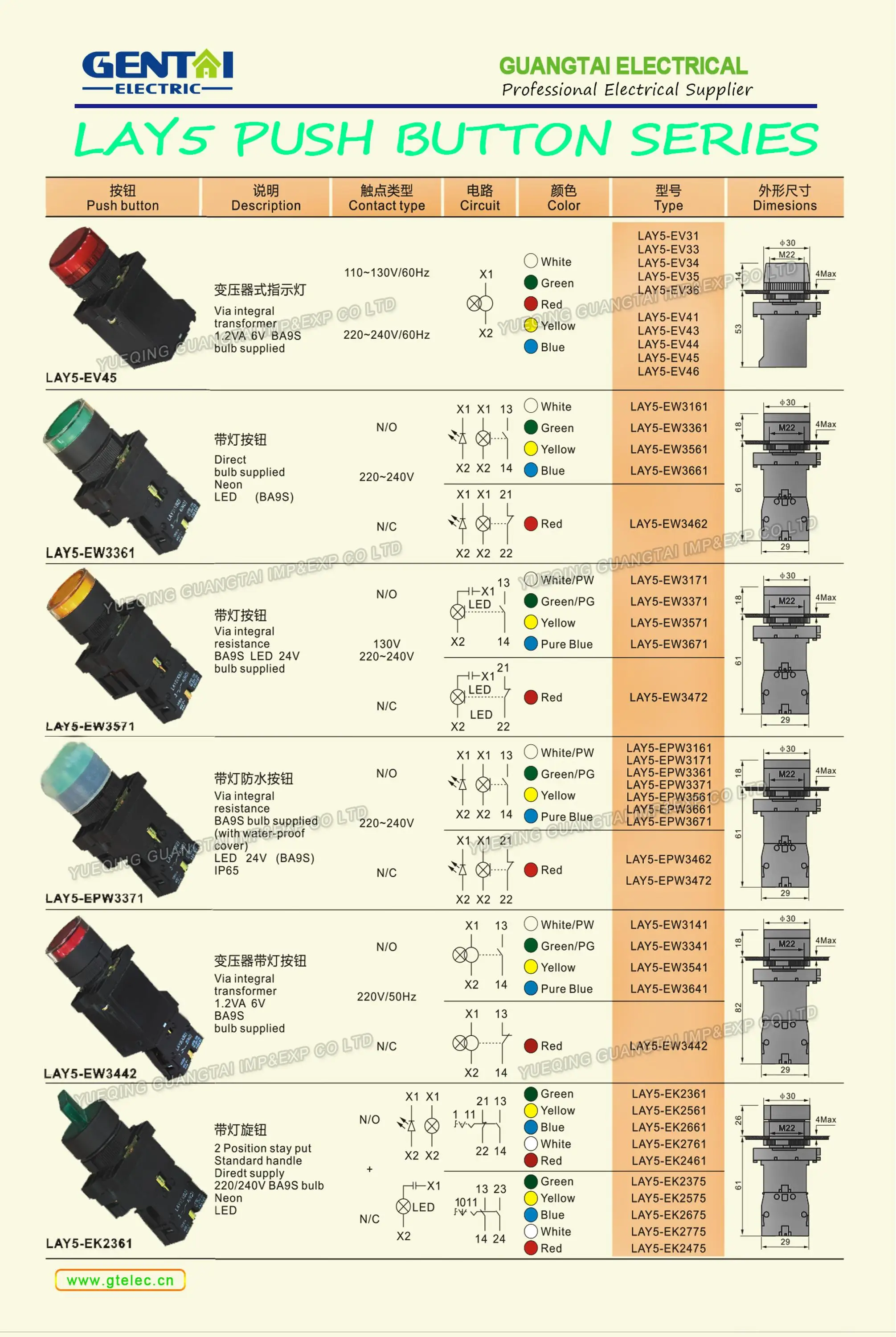 High Quality Electrical Handle Selector 2 Position Stay Put Push Button ...