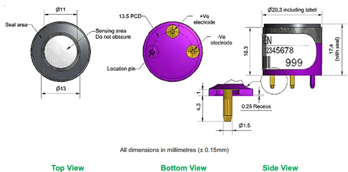 Alphasense Oxygen Sensor O2-c2 O2 Sensor Electrochemical Sensor - Buy ...