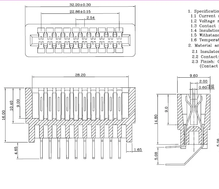 2.54mm 20pin Right Angle Slot Connector Edge Card Connector - Buy Edge ...