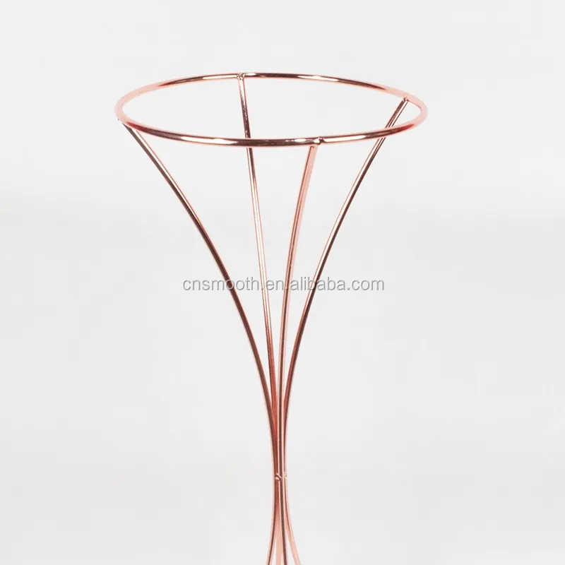 New Arrival Tall Rose Gold Metal Flower Stand For Wedding Table ...