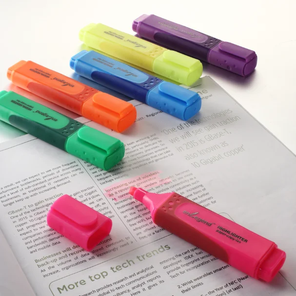 Multi Color Private Label Highlighter Pen Ink Refill And Blue Black ...