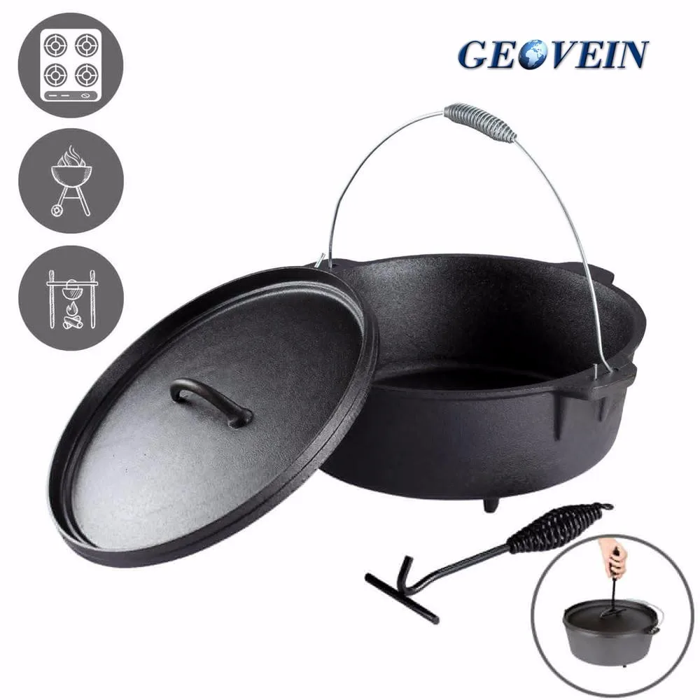 Hot Sale Preseasoned 4.5l-25l Russian Cast Iron Cookware Kazan Pot With ...