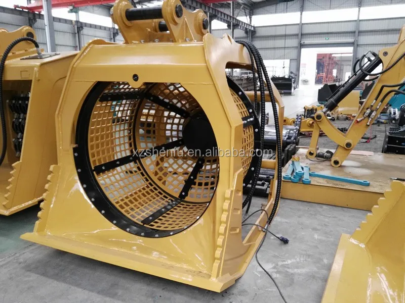 Excavator Rotatory Screening Bucket Sand Gravel Trommel Screen Bucket ...