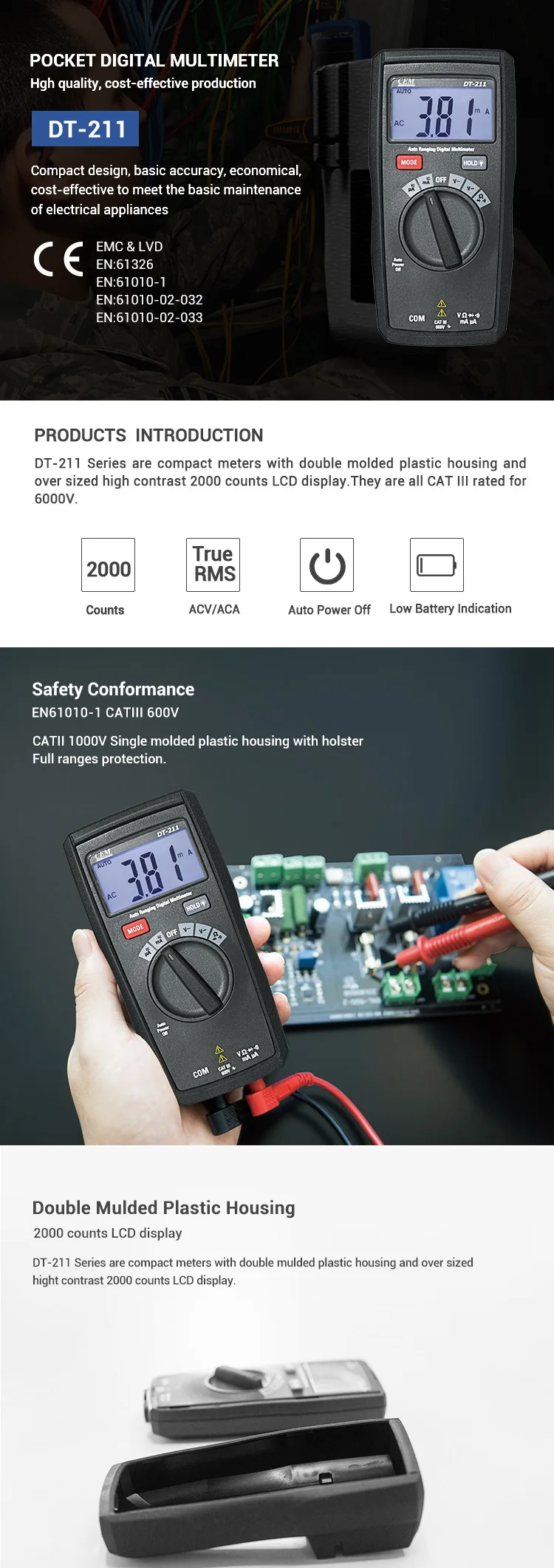 Cem Dt-211 2000 计数自动范围低通过滤器数字口袋数字便宜万用表价格 - Buy 便宜的万用表，数字万用表价格，自动量程万用表 Product on Alibaba.com