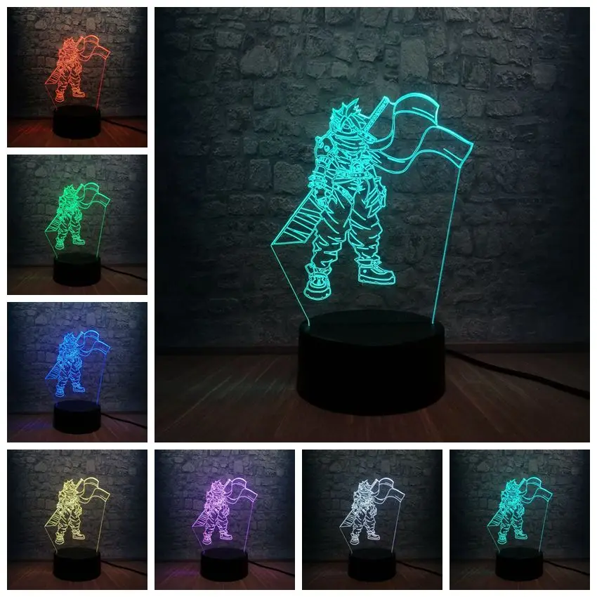 New 3d Lamp Shrek Led Table Night Light Illusion Atmosphere 7 Color ...